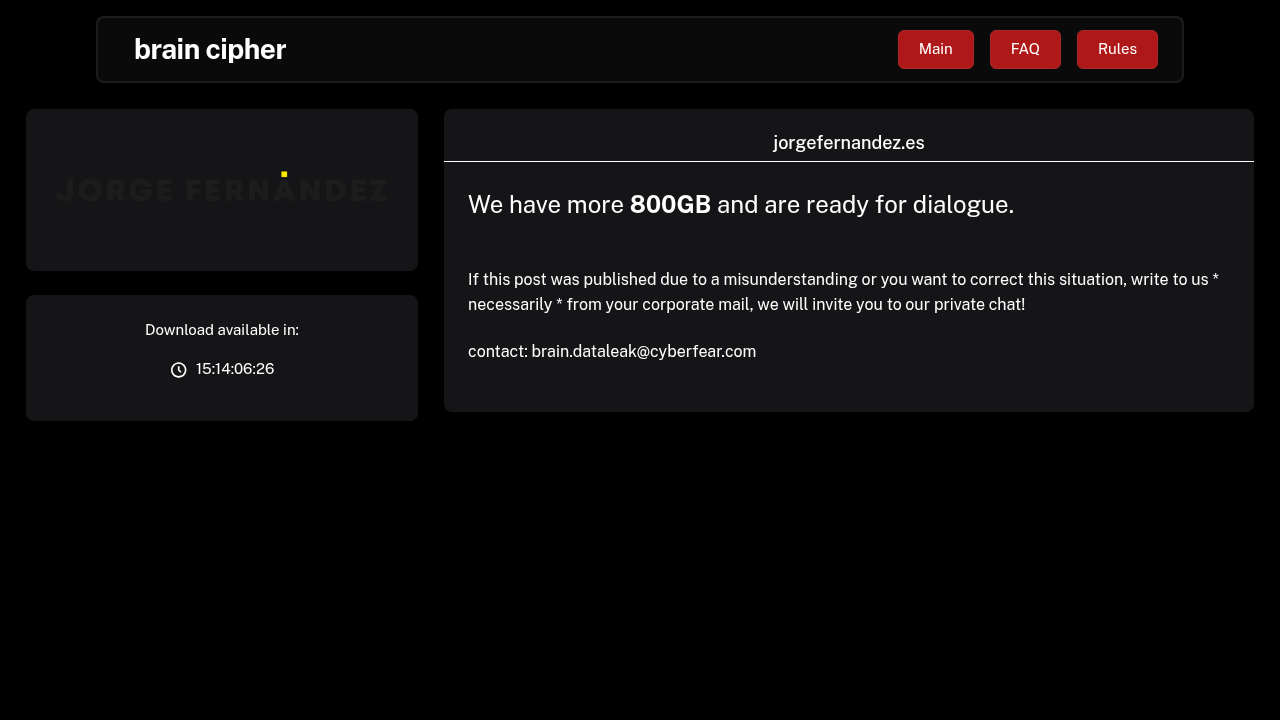 brain cipher details